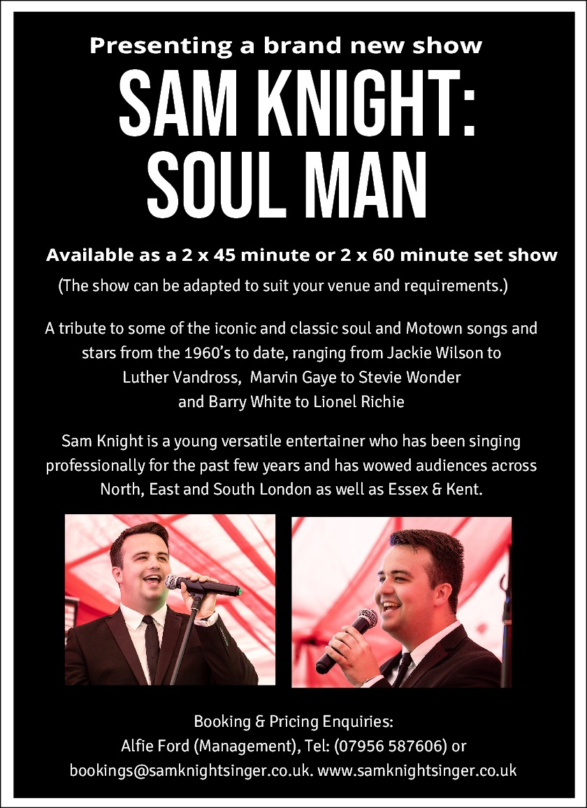 Specialist Shows – Sam Knight Singer